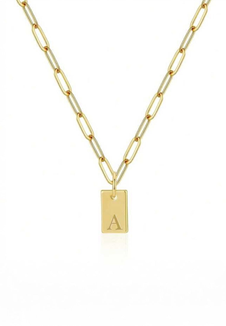 S925 Sterling Silver Gold Plated Initial Letters Necklace Estilo Philippines
