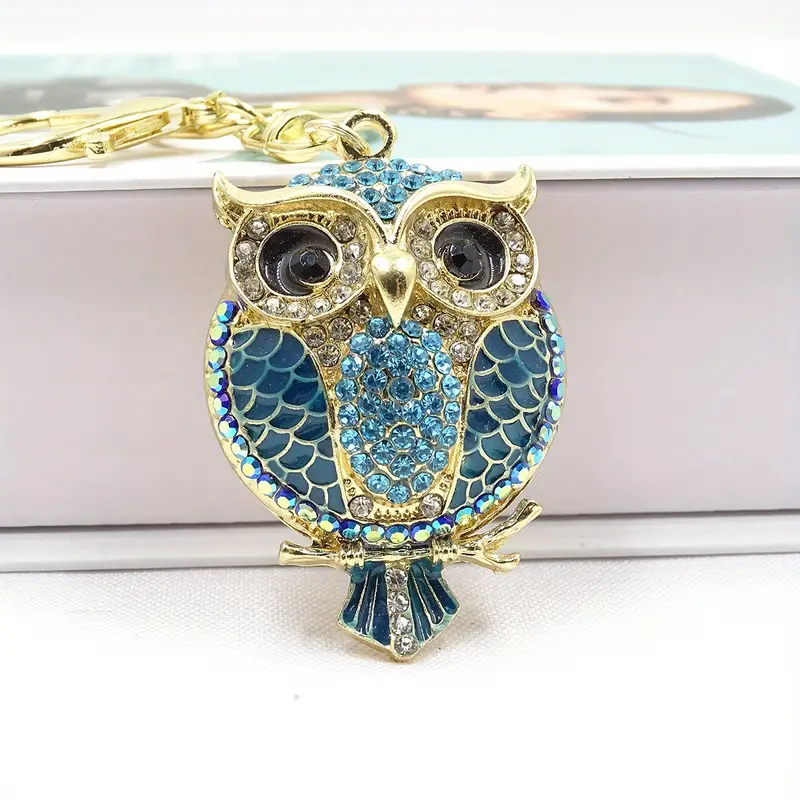 Rhinestone Blue Owl Keychain – Estilo Philippines