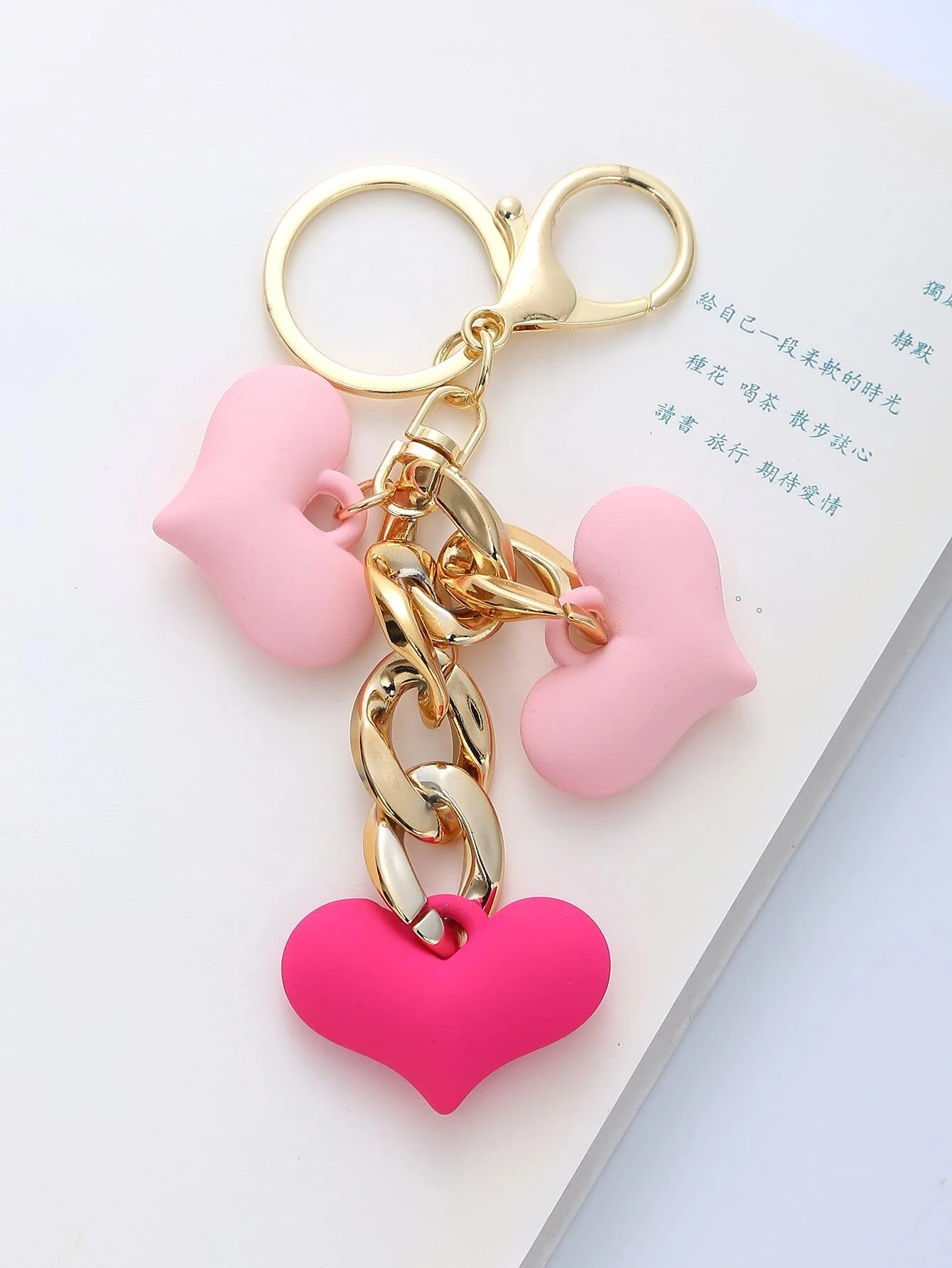 Pink Triple Heart Charm Keychain – Estilo Philippines